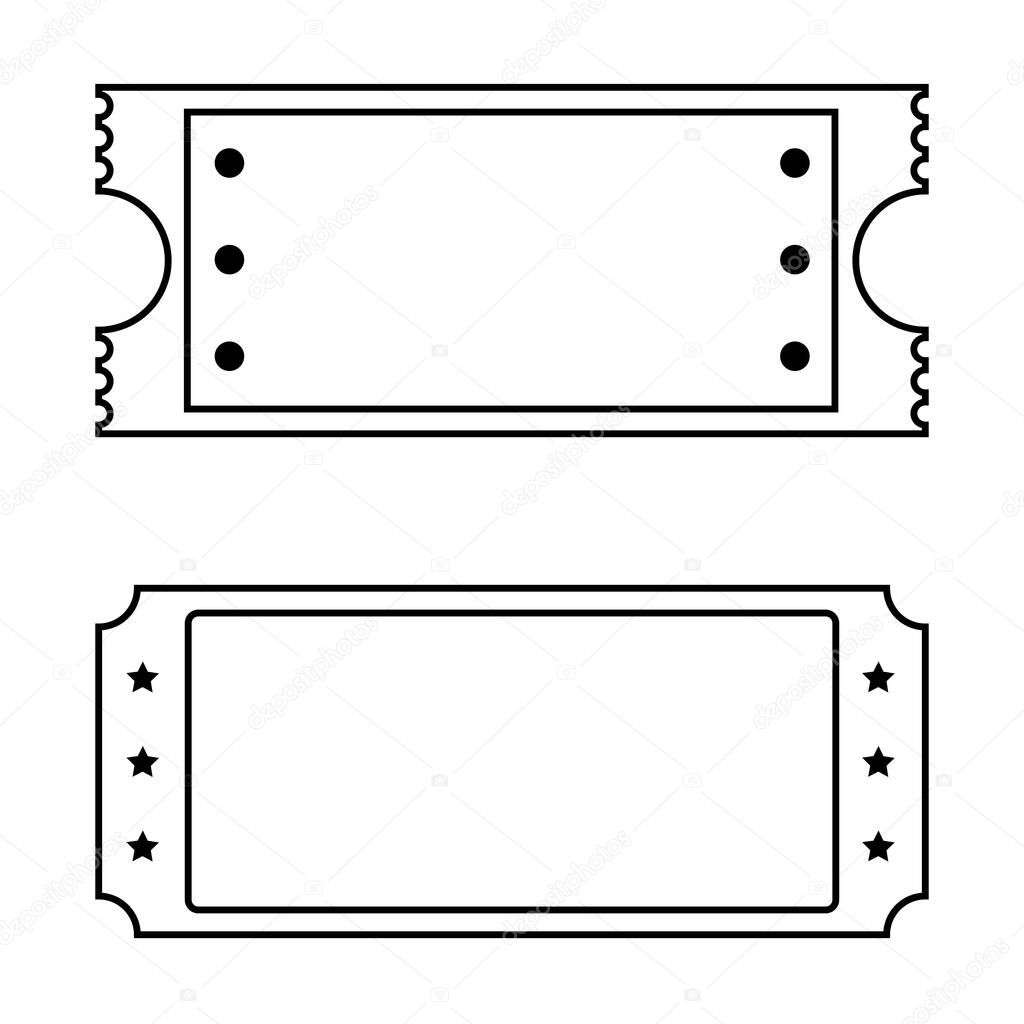 Dos Plantillas Ticket Simples Blanco Con Círculos Asteriscos Diseño ...