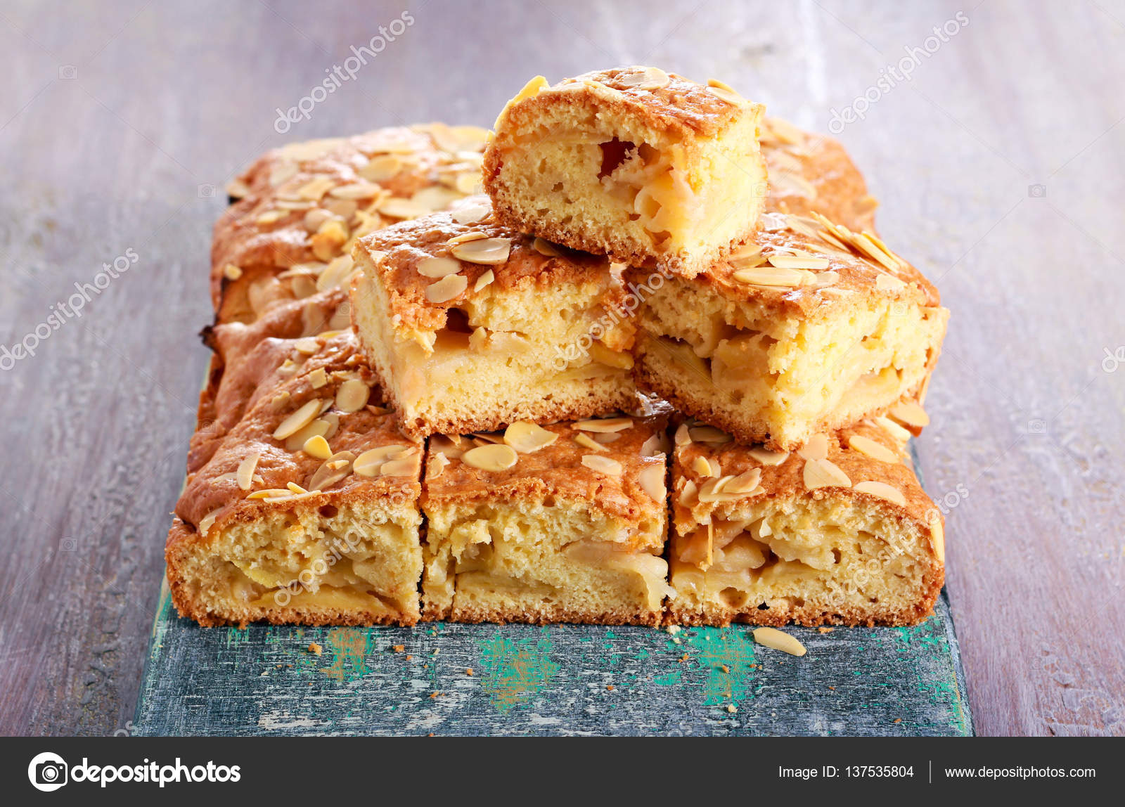Devonshire apple cake, sliced on board, Stock Photo by ©manyakotic ...