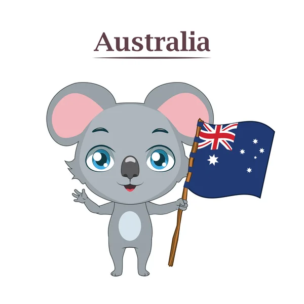 Koala Australian Flag — Stock Vector © mkoudis #7126356