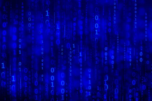 blue digital binary code matrix background - Stock Image - Everypixel