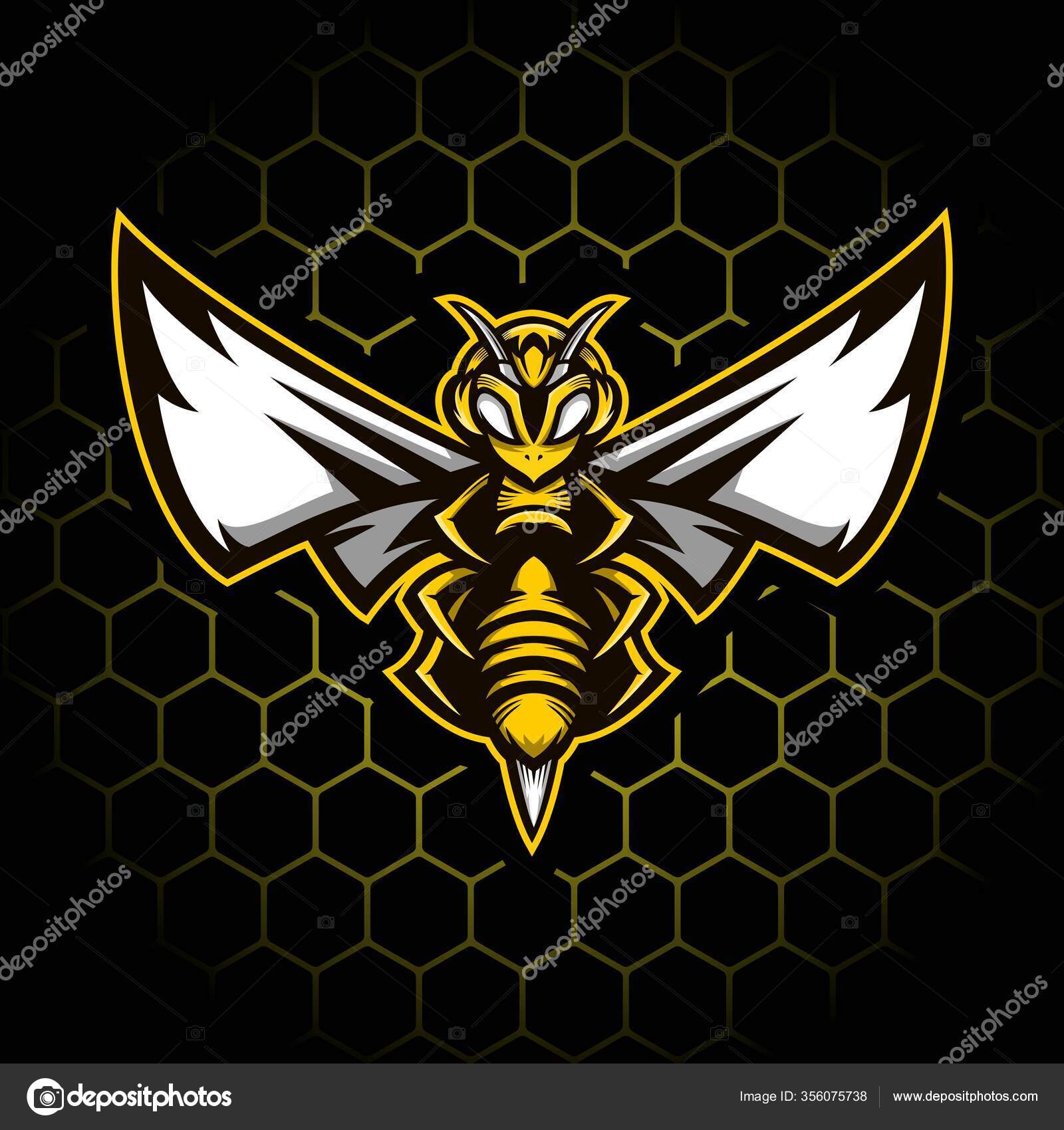 Strong Bee Mascot Illustration Design Stock Vector by ©volvestudio ...