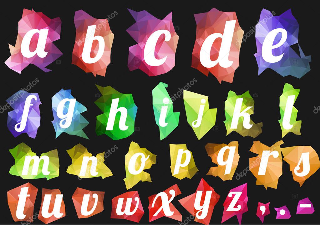 Geométrico, Alfabeto polígono Estilo de fuente - Ilustración vectorial 2025