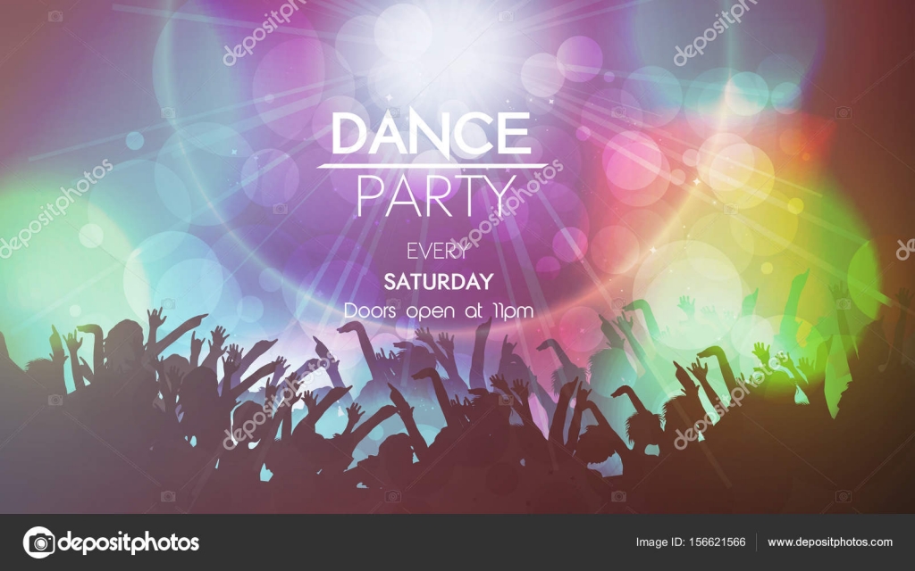 Party People Crowd, Festive Disco Event Background - Vector Illu Stock ...