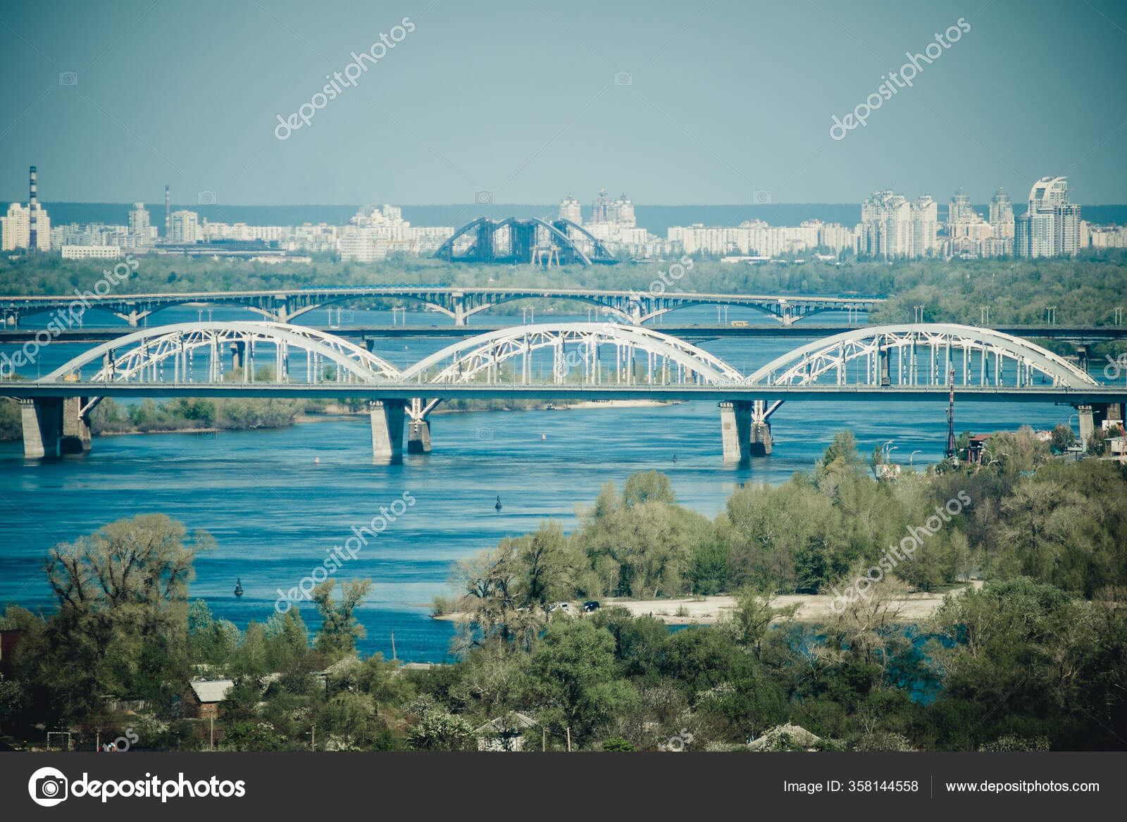 Large Bridge River — Stock Photo © Maryna_Kliets #358144558