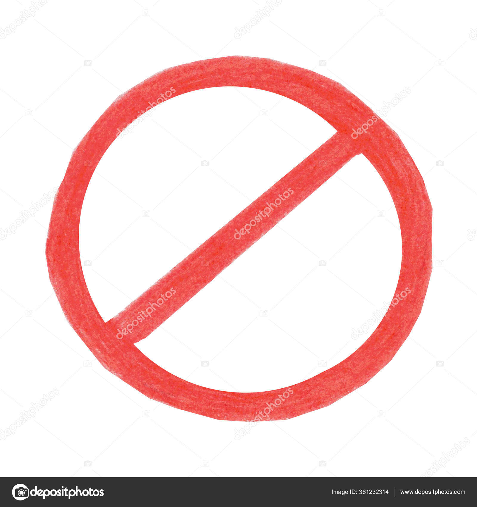 Stop Red Street Sign Isolated White Background Watercolor Pencils Hand ...