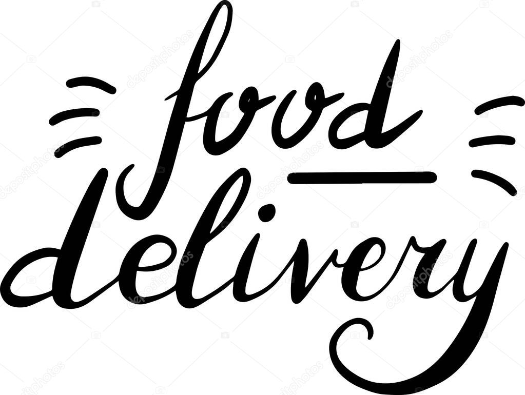 Entrega de alimentos, caligrafía de letras set vector eps ilustración ...