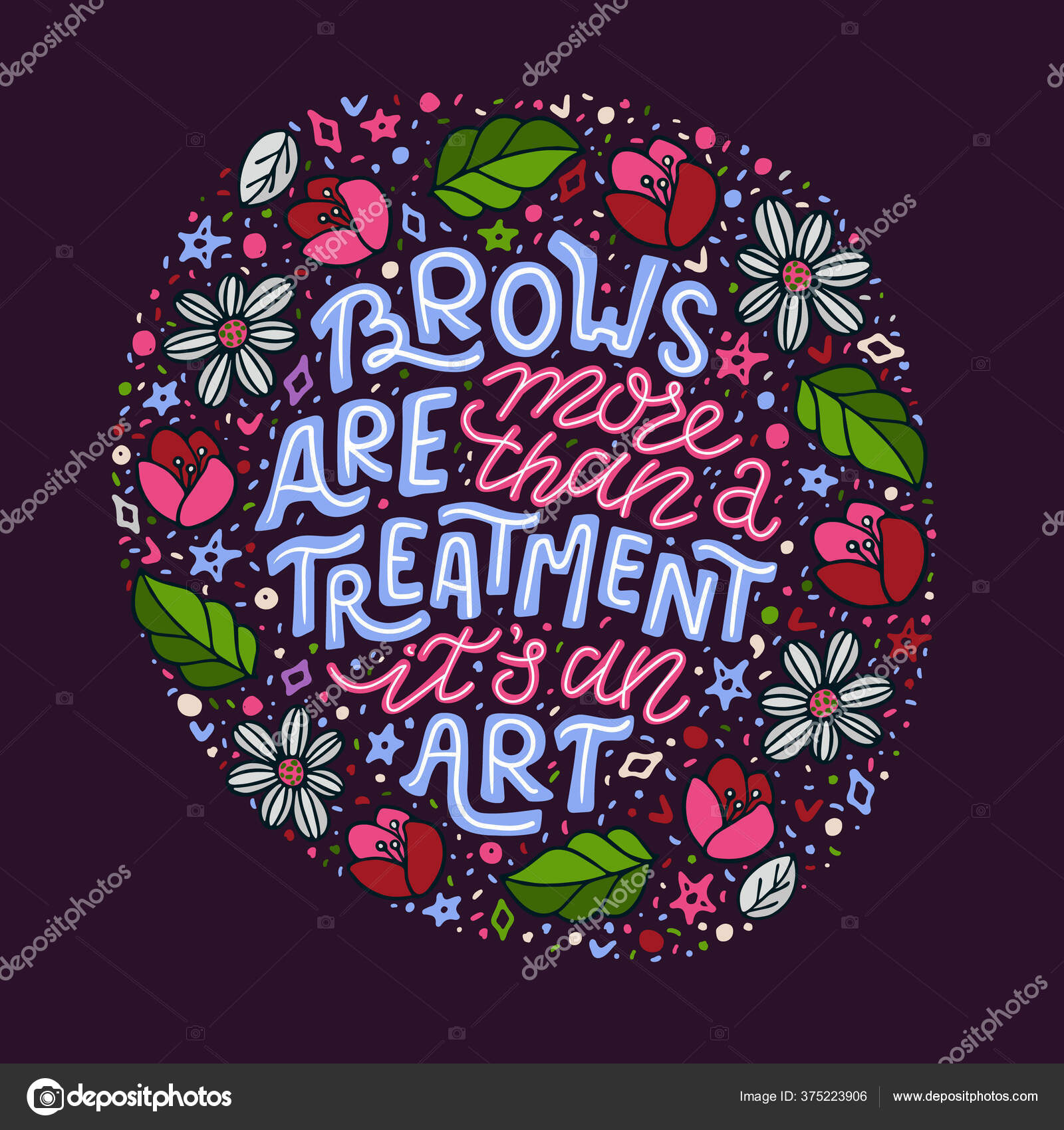 Modern Lettering Quote Brows Vector Hand Drawn Typography Illustration ...