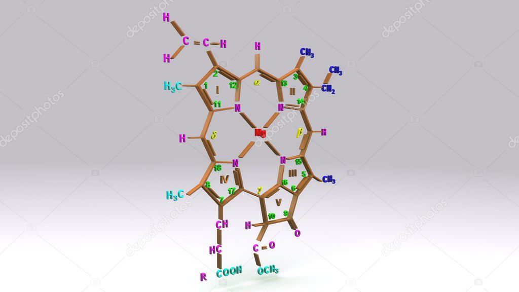 Fórmula de estructura molecular de clorofila C Ilustración de stock de ...