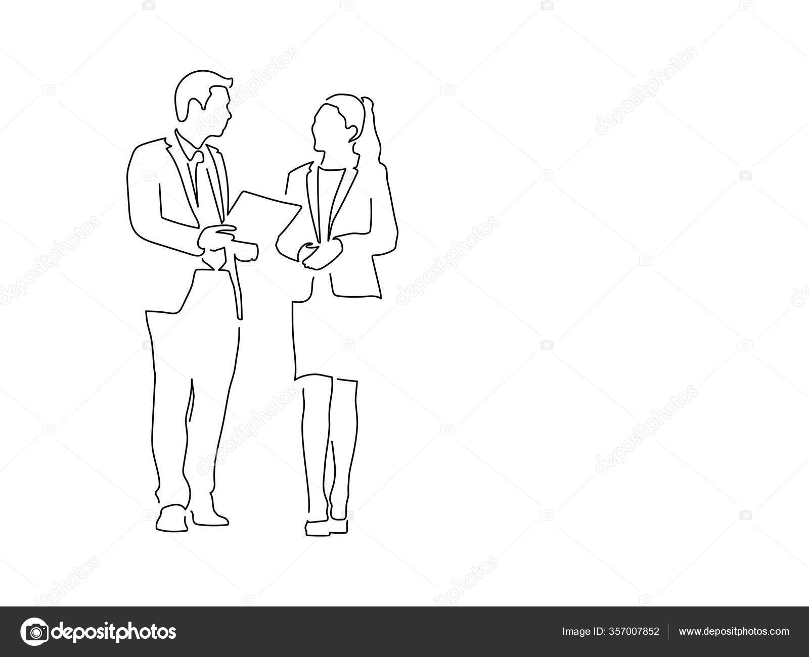 Workers Line Drawing Vector Illustration Design People Collection Stock ...