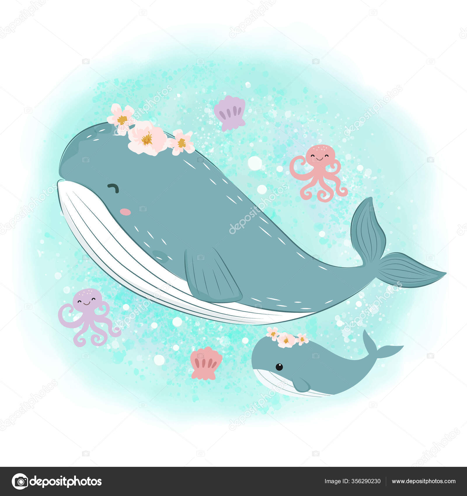 Cute Baby Whale Clipart