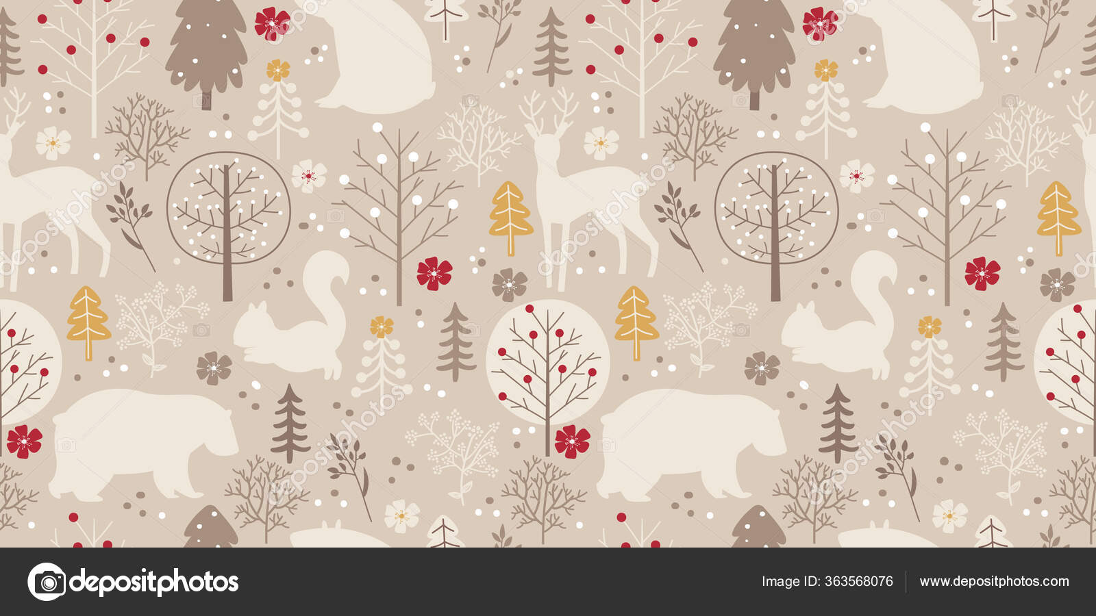 Cartoon Animals Repeat Pattern Nursery Art Background Children's Fabric ...