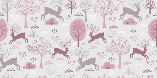 Cartoon Animals Repeat Pattern Nursery Art Background Children's Fabric ...