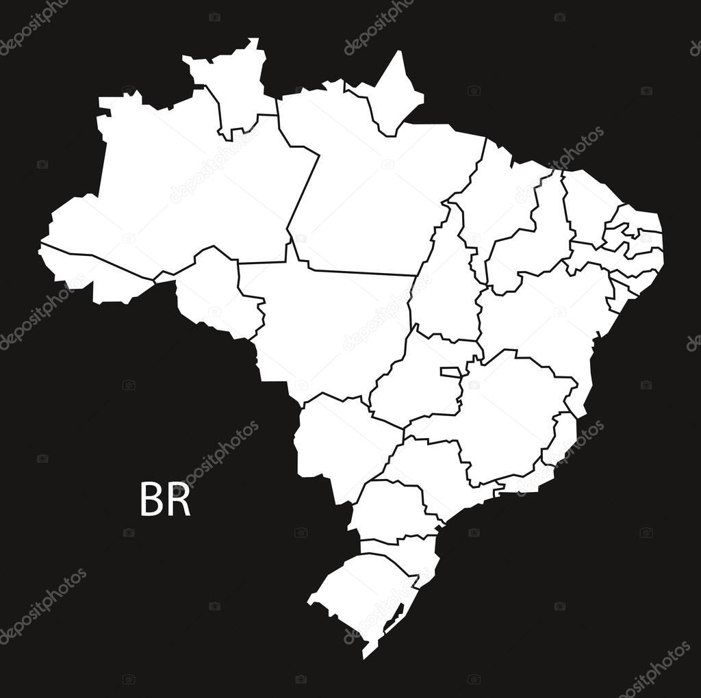 Brasil Mapa com distritos preto branco Vetor de ©ingomenhard 129417578