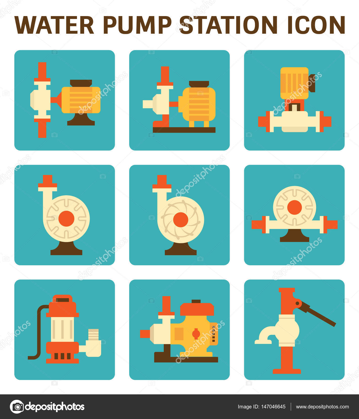 Water Pump Station Stock Vector by ©roncivil 147046645