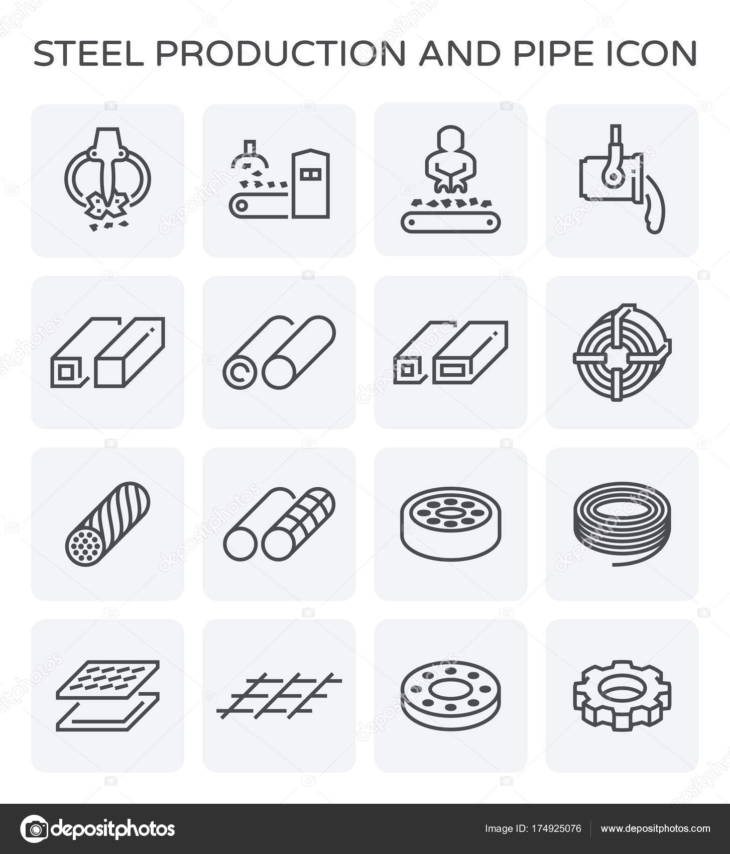 Steel production icon — Stock Vector © roncivil #174925076