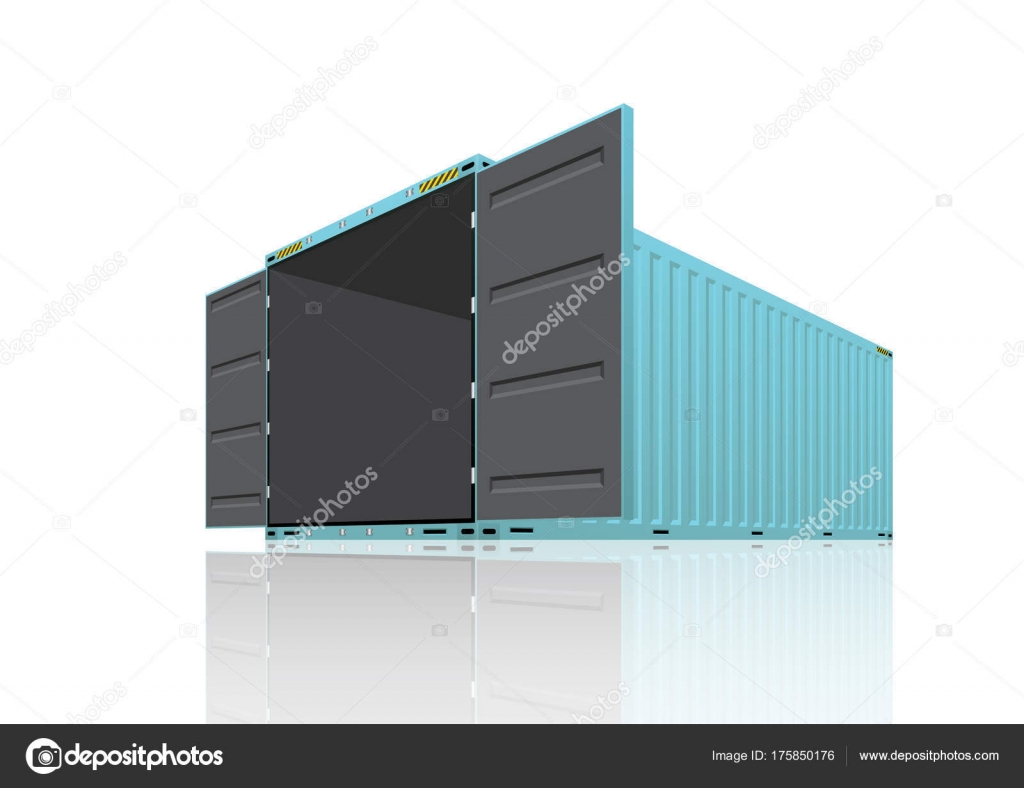 Vector Cargo Container Shipping Transportation Work Isolated White ...