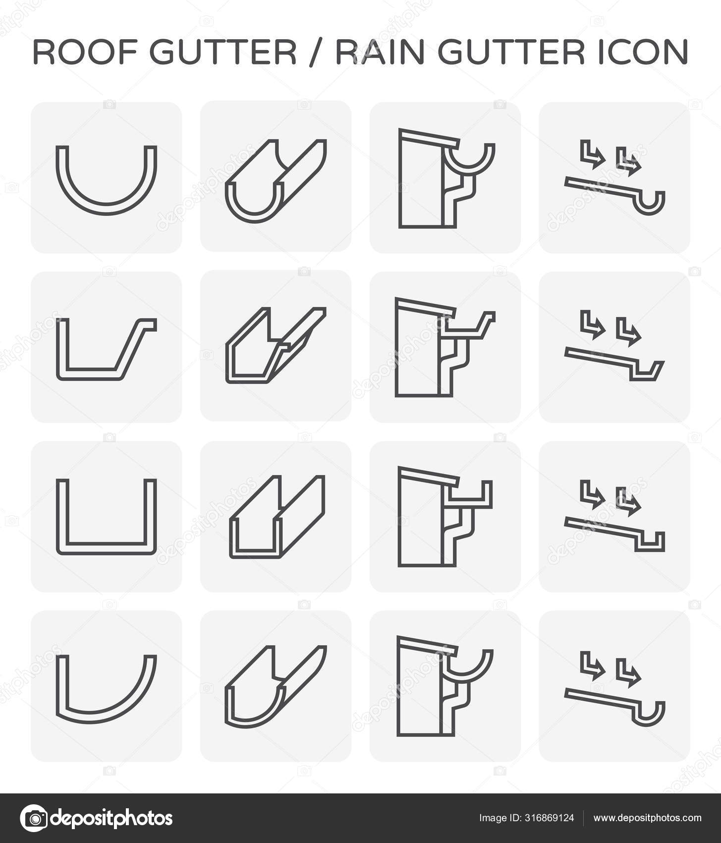 Roof gutter icon Stock Vector Image by ©roncivil #316869124