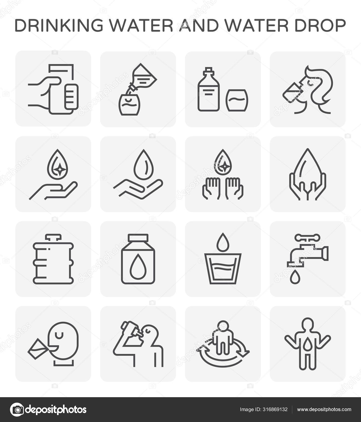 Drinking water icon Stock Vector Image by ©roncivil #316869132