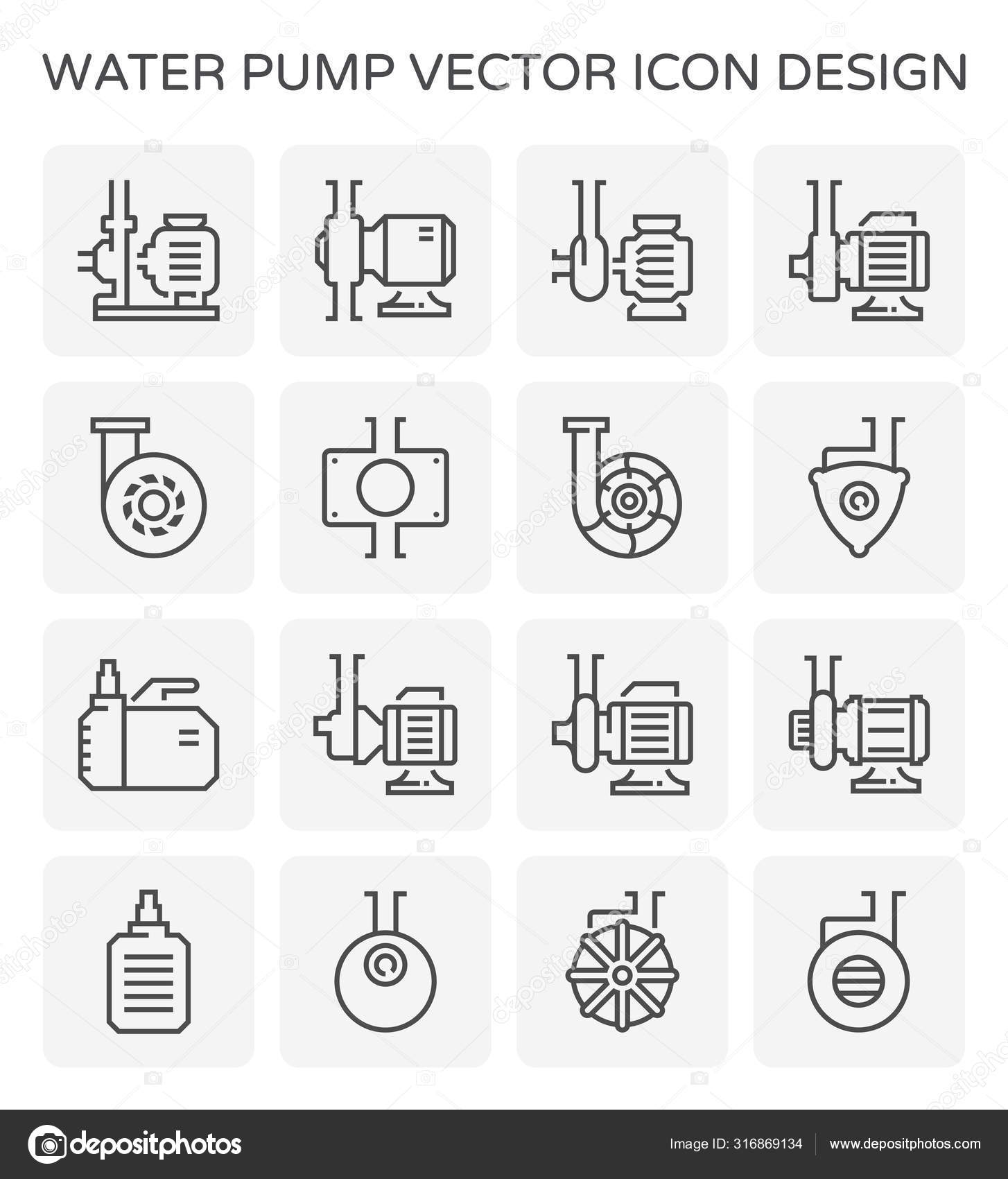 Water pump icon Stock Vector by ©roncivil 316869134