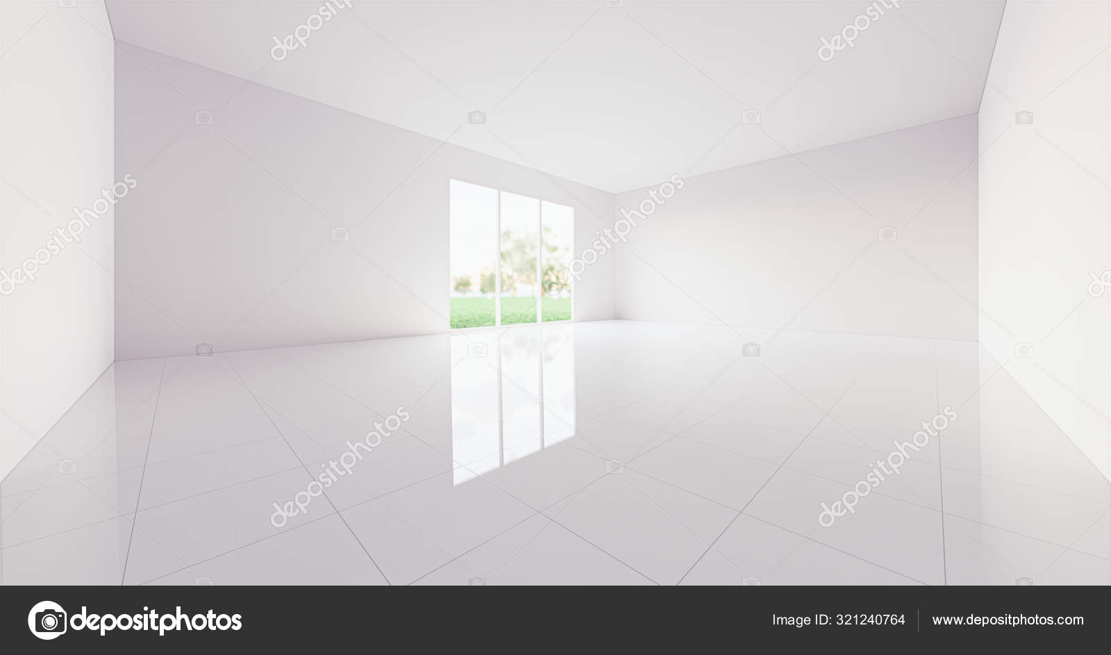 3d empty room Stock Photo by ©roncivil 321240764