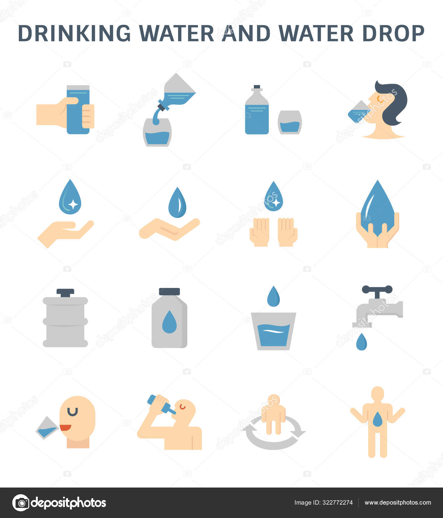 Drinking water icon Stock Vector Image by ©roncivil #322772274