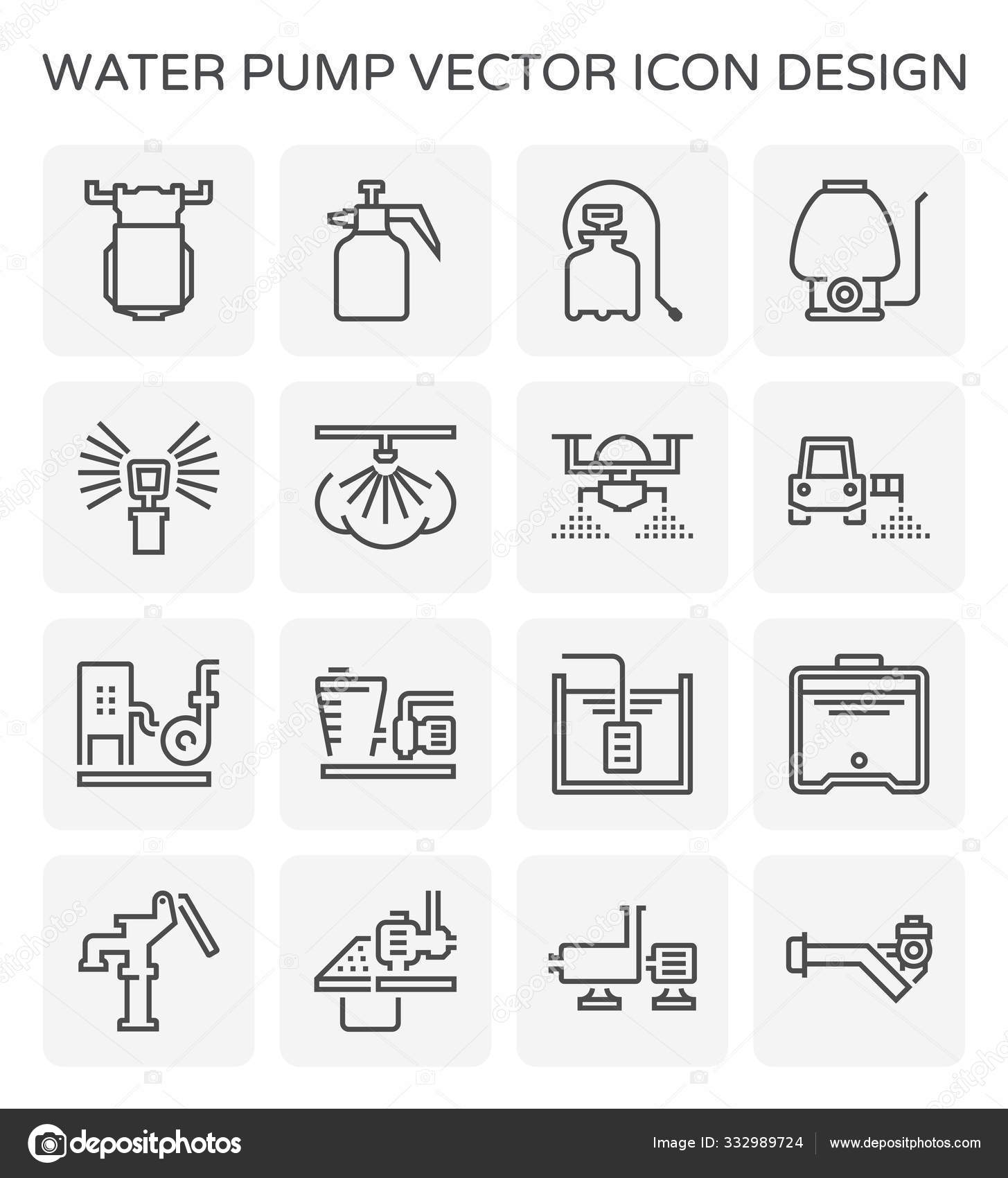 Water pump icon Stock Vector by ©roncivil 332989724