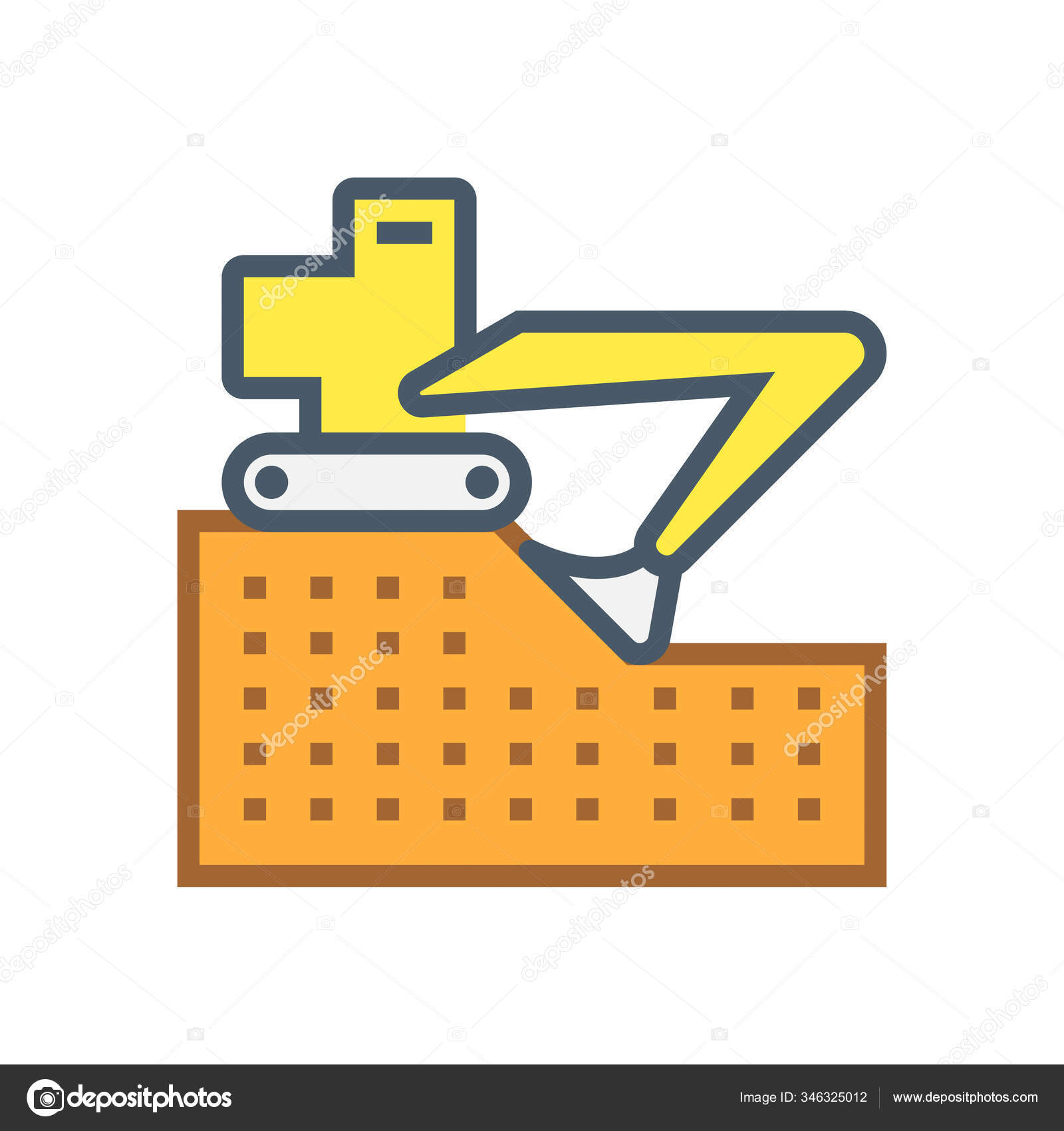Excavator Soil Excavation Equipment Vector Icon Design Stock Vector by ...