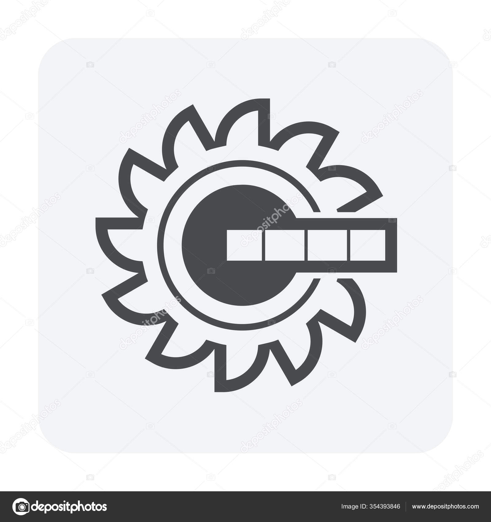 Ore Excavation Machine Vector Icon Design White Background Stock Vector ...