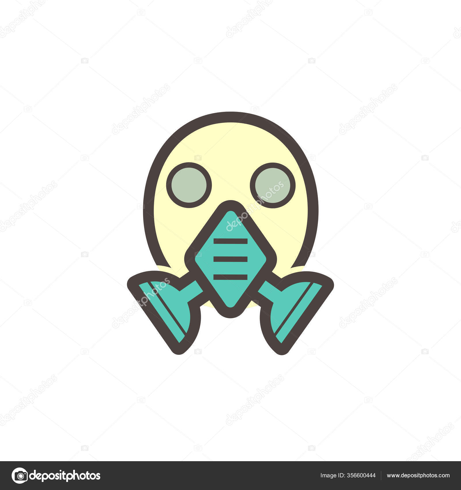 Gas Mask Safety Equipment Vector Icon Design Stock Vector Image by ...