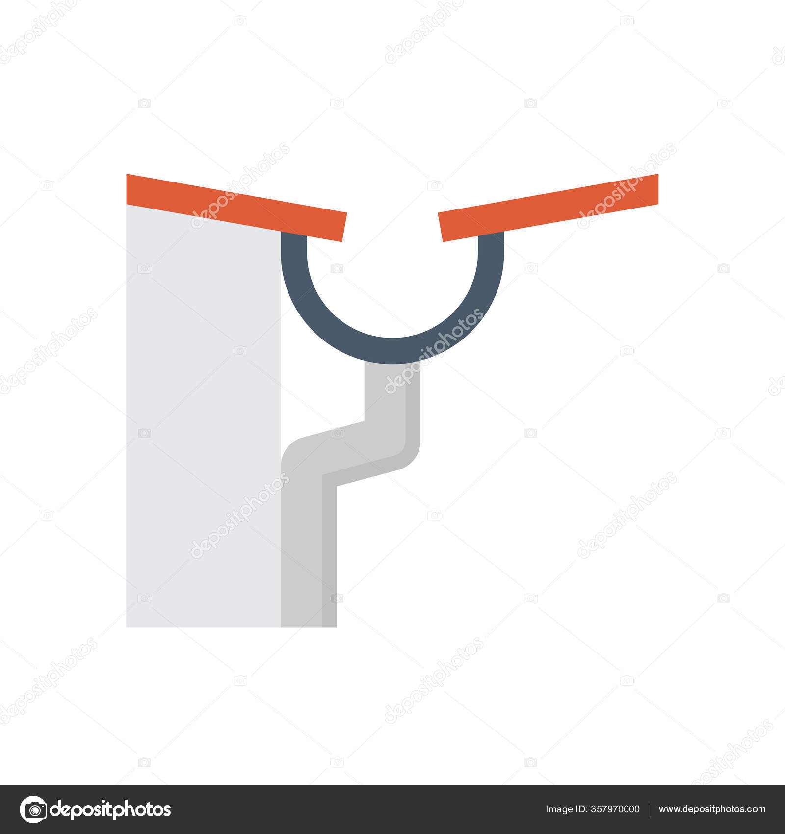 Shape Gutter Drainage System Icon Stock Vector Image by ©roncivil ...