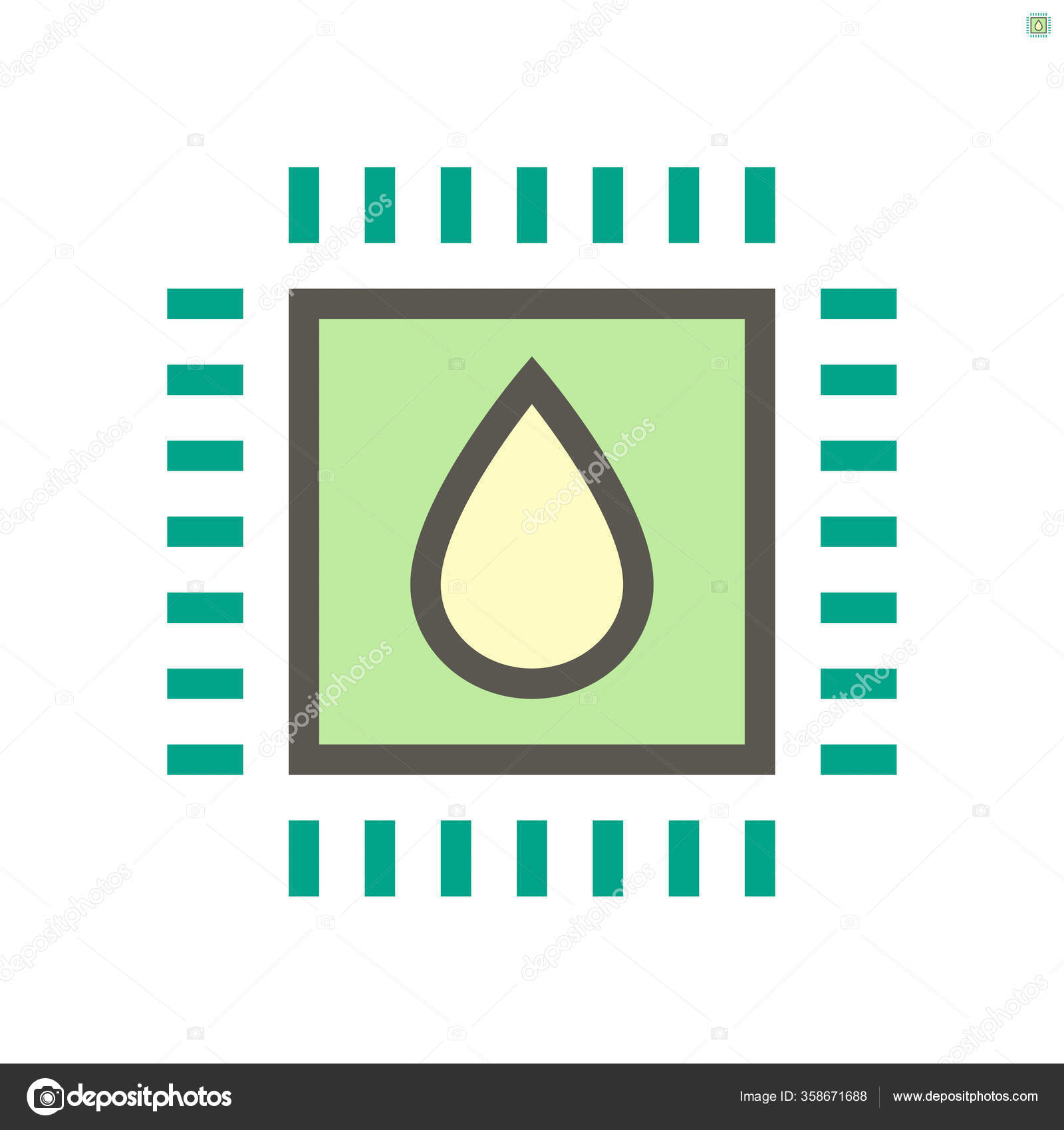 Computer Chip Processor Humidity Technology Smart Home Concept Vector ...