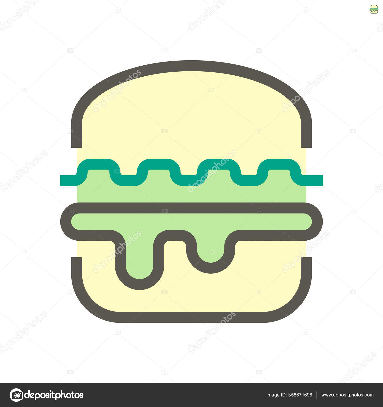 Hamburger Vector Icon Design Food Graphic Design Element Work 48X48 ...