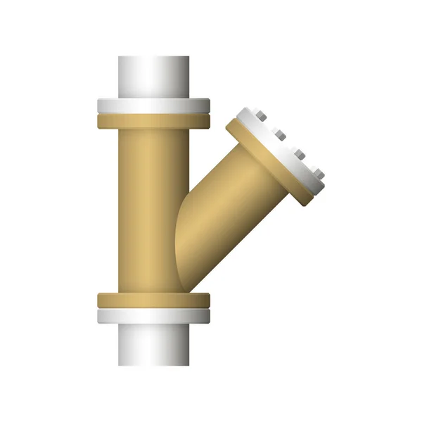 Steel Pipe Connector Icon Design Isolated White Background Stock Vector ...