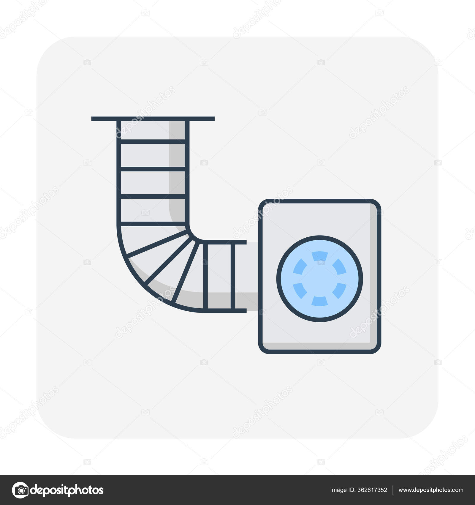 Blower Duct Cleaning Work Icon Editable Stroke Stock Vector by ...