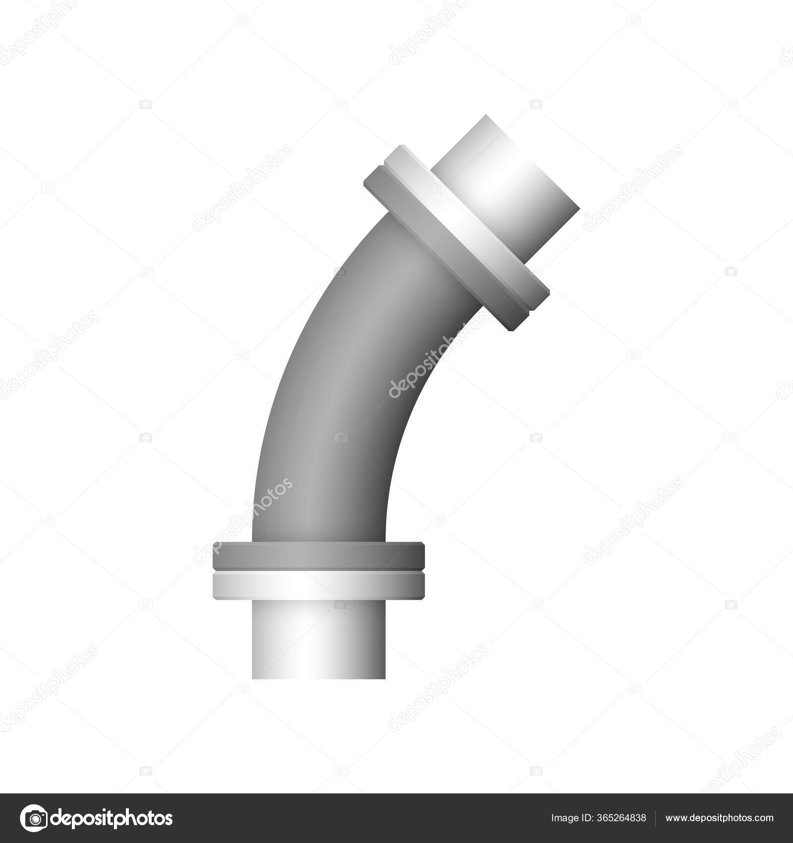 Steel Pipe Connector Icon Design Isolated White Background Stock Vector ...