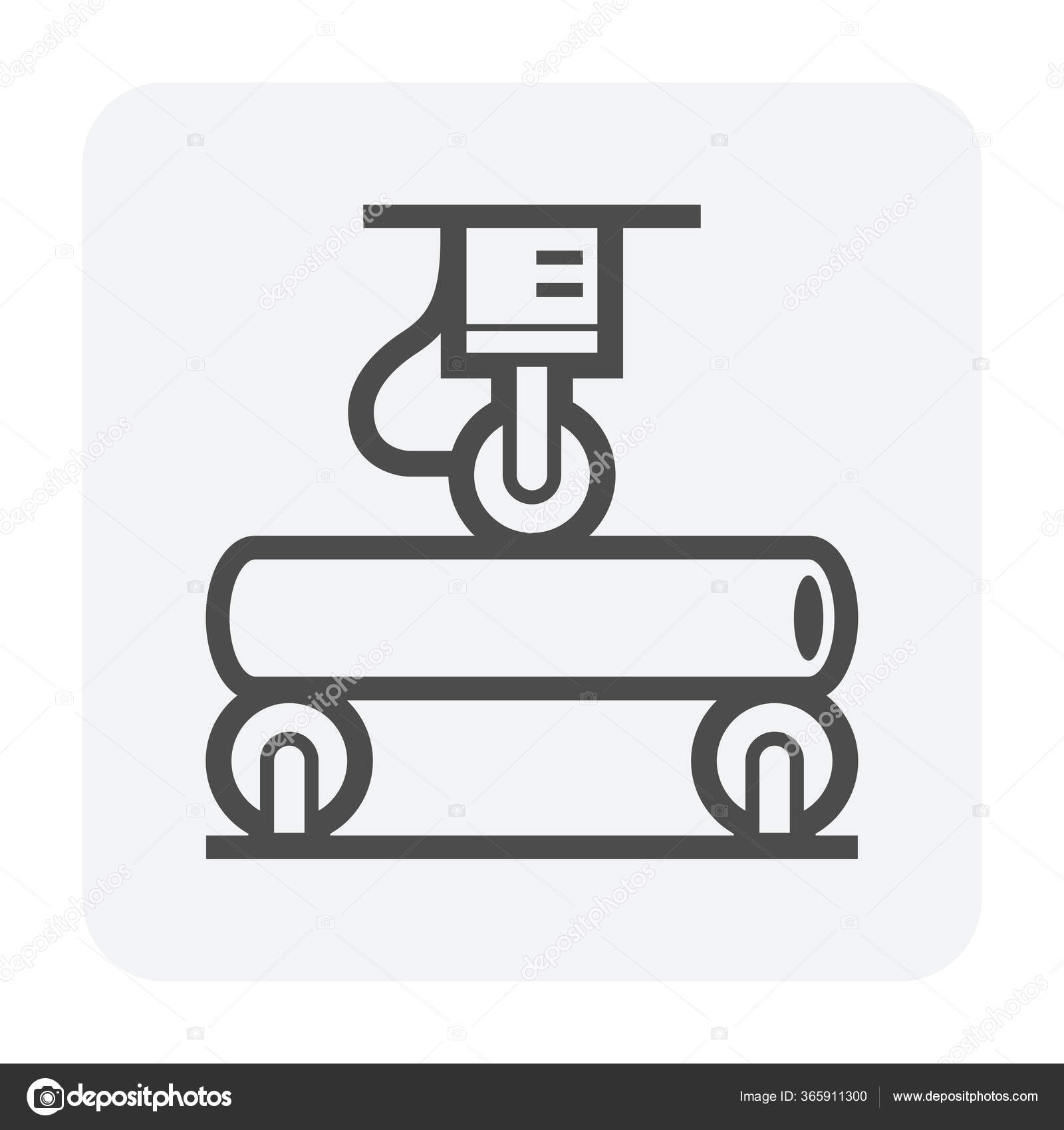 Steel Pipe Destructive Bending Test Vector Icon Design White Background ...