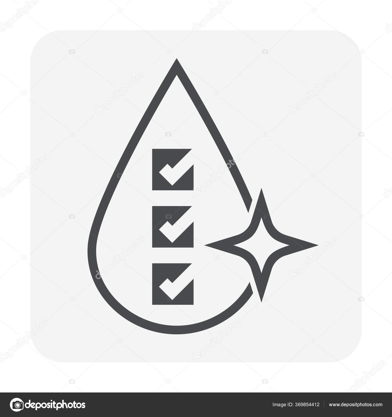 Water Drop Right Check Icon Black Color Stock Vector by ©roncivil 369854412