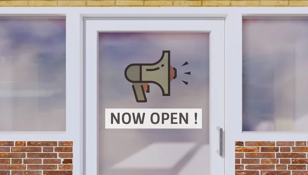 3d rendering shop and now open sign, coronavirus end. - Stock Image ...