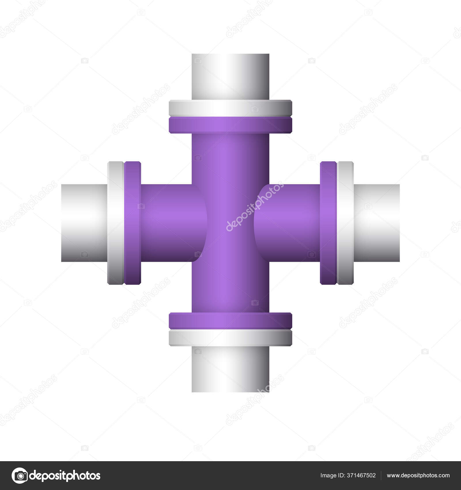 Steel Pipe Connector Icon Design Isolated White Background Stock Vector ...