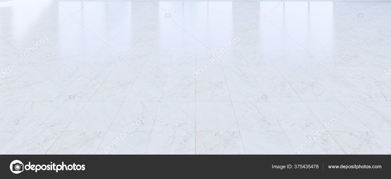 Rendering Marble Floor Grid Line Shiny Reflection Clear Glass Door ...