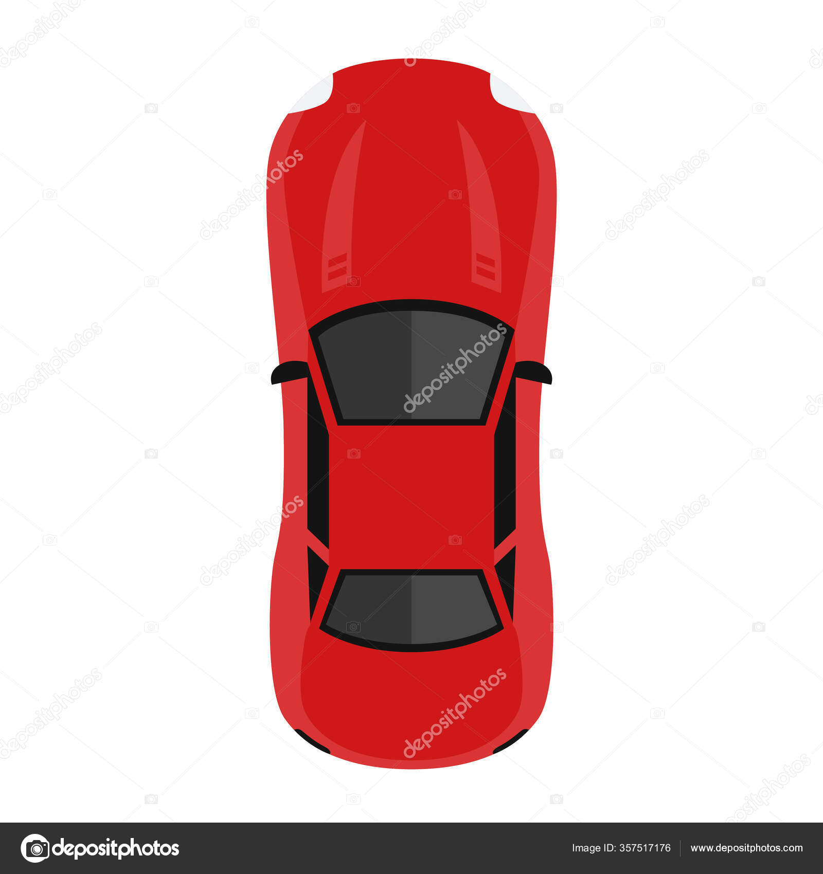 Mobil Dari Atas Pandangan Atas Mobil Kartun Yang Lucu Dengan Vektor ...