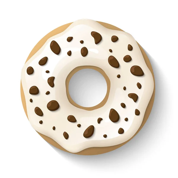 Donut Isolated White Background Cute Colorful Glossy Donuts Pink Glaze Stock Vector Image by ...