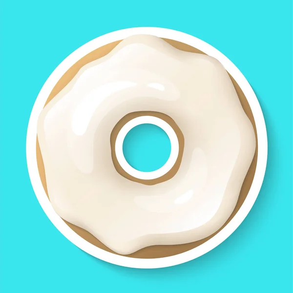 Donut Isolated White Background Cute Colorful Glossy Donuts Pink Glaze Stock Vector Image by ...