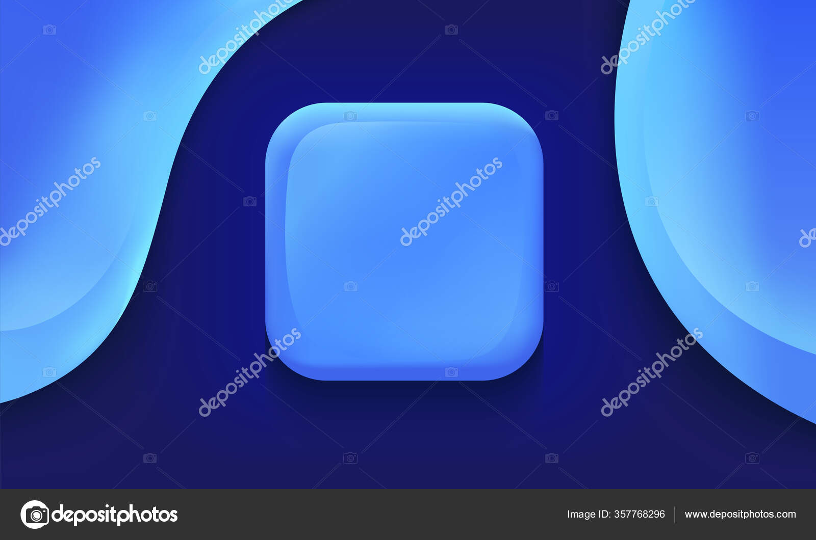 App Icon Empty Square Shape Mobile Blue Color Gradient Glossy Stock ...