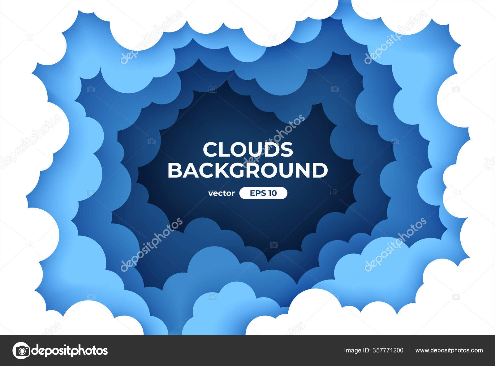 Clouds Circle Frame Blue Sky White Clouds Background Border Clouds ...