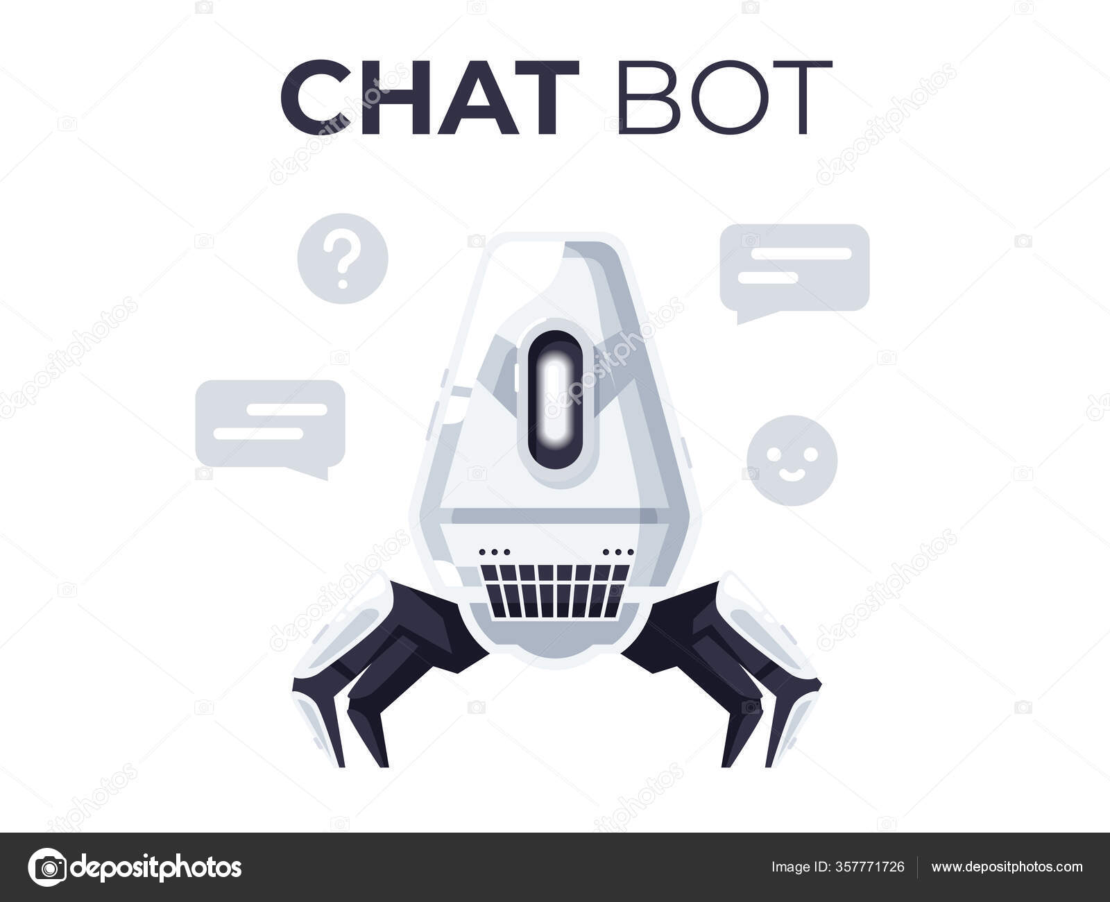 Robot Isolated Cute Cartoon Chat Bot Design Robot Toy Funny Stock ...