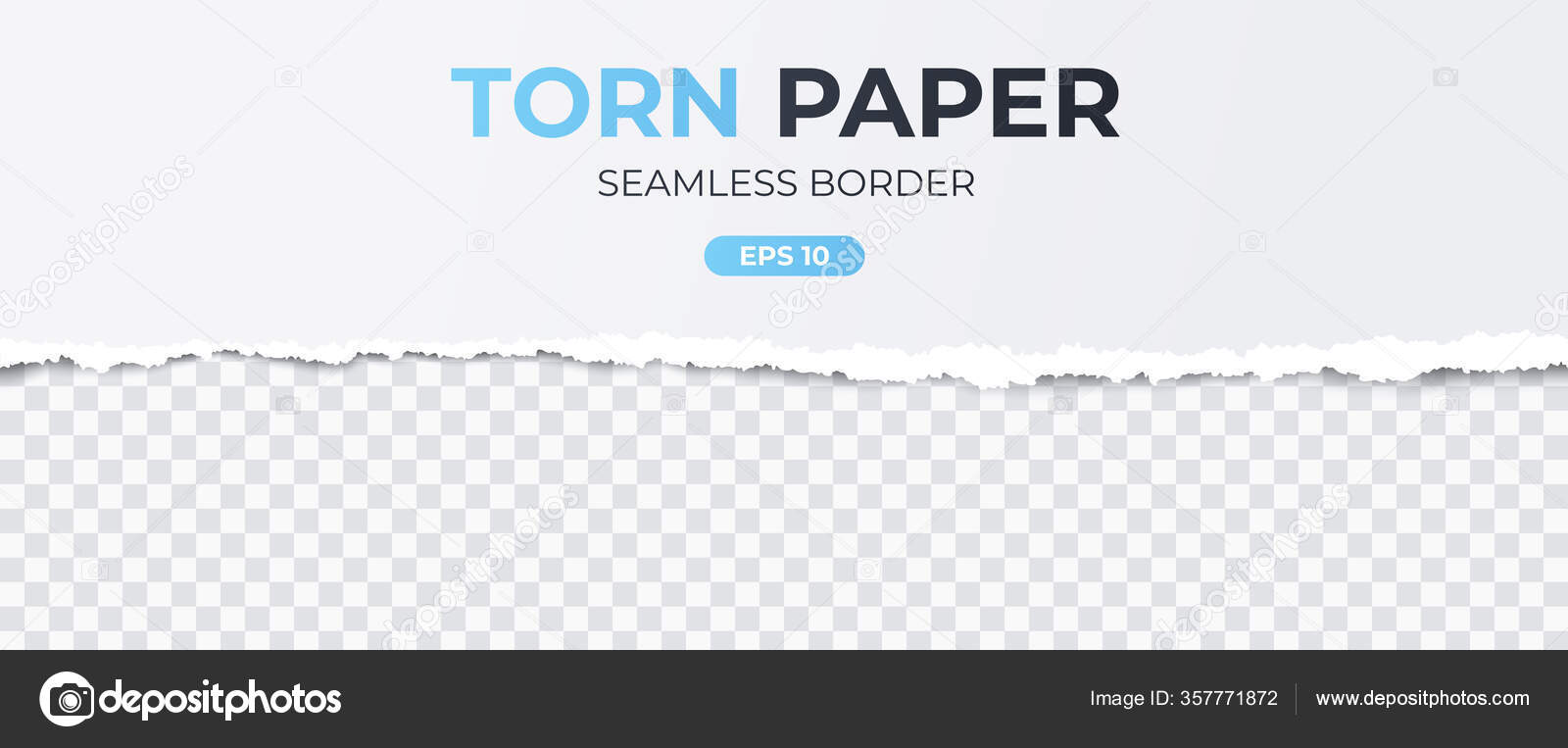 Seamless Torn Ripped Paper Layered Isolated White Color Transparent ...