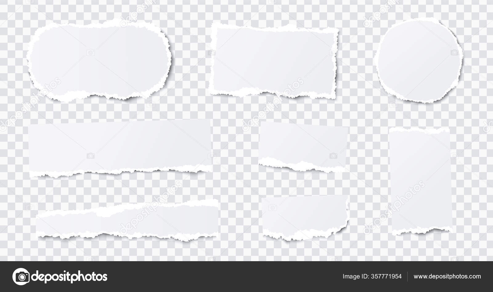 Seamless Torn Ripped Paper Layered Isolated Stripes Rectangular Paper ...