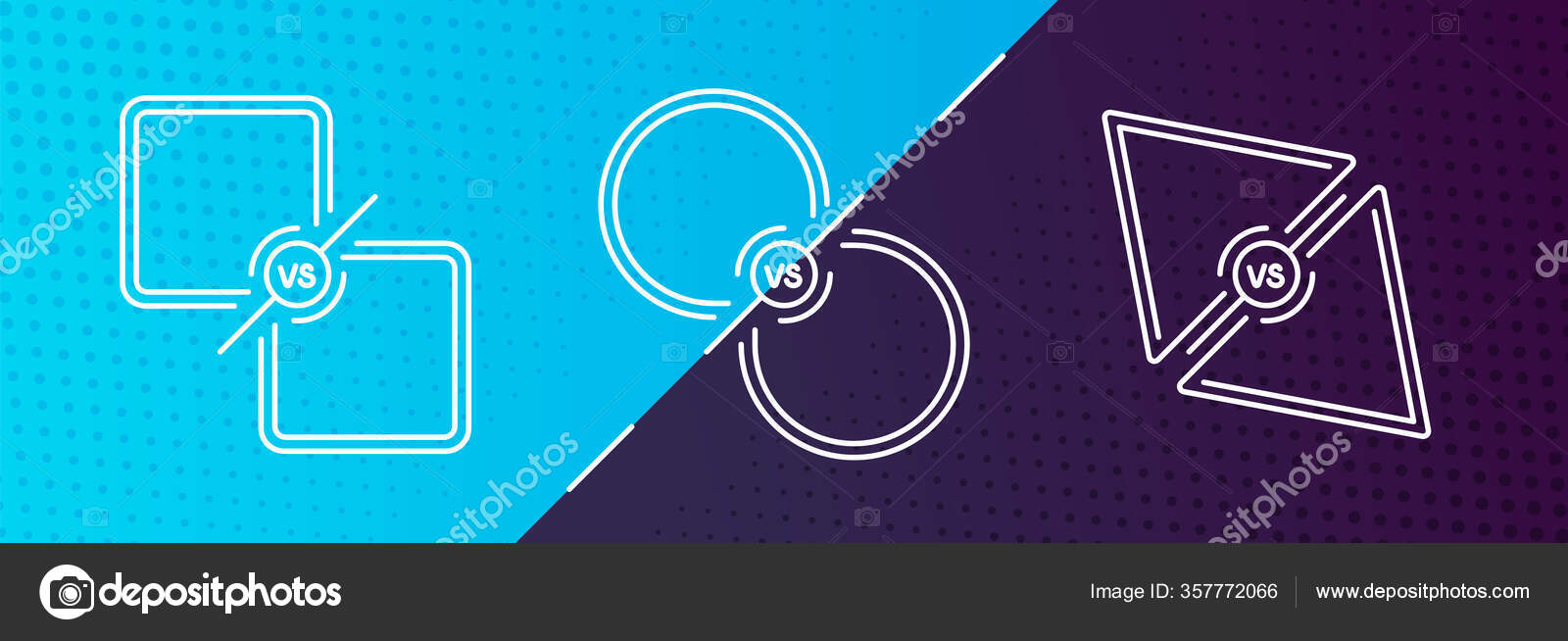 Screen Blue Red Abstract Background Frame Set Fight Template Simple ...