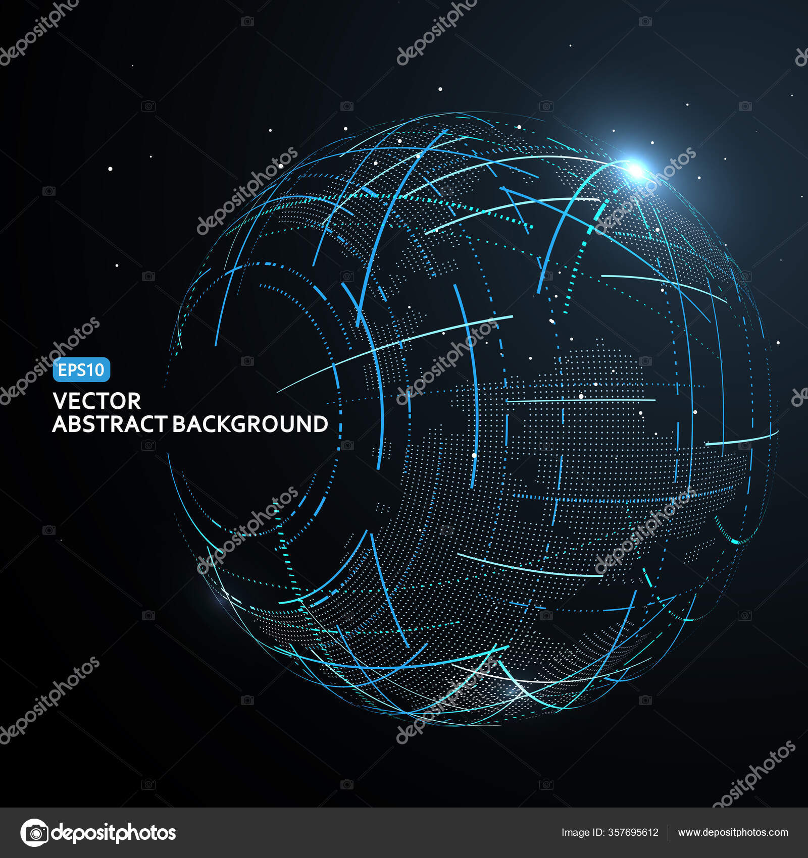 Digital Globe Concept Internet Big Data Blockchain Concepts Artificial ...